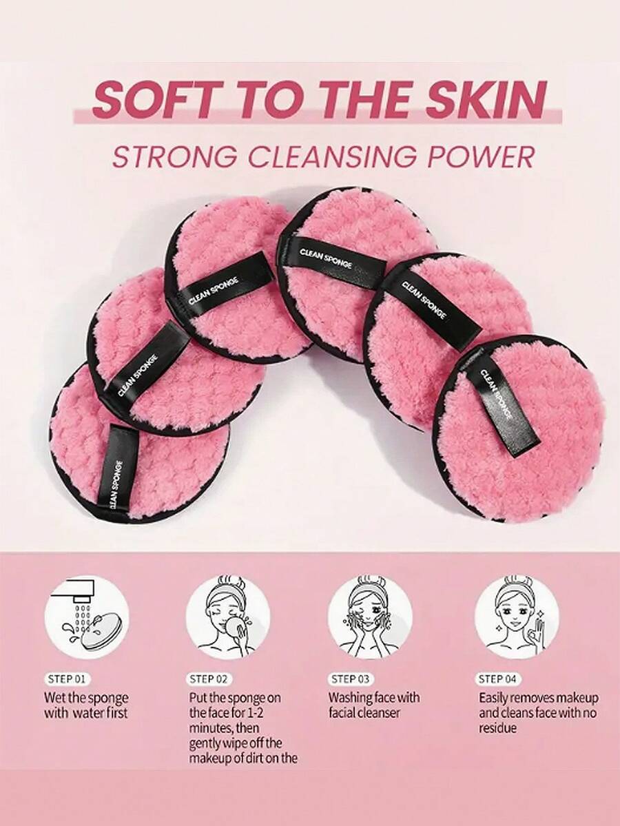 Pineapple Lazy Clean Water Makeup Remover Puff Round Washable Double ...