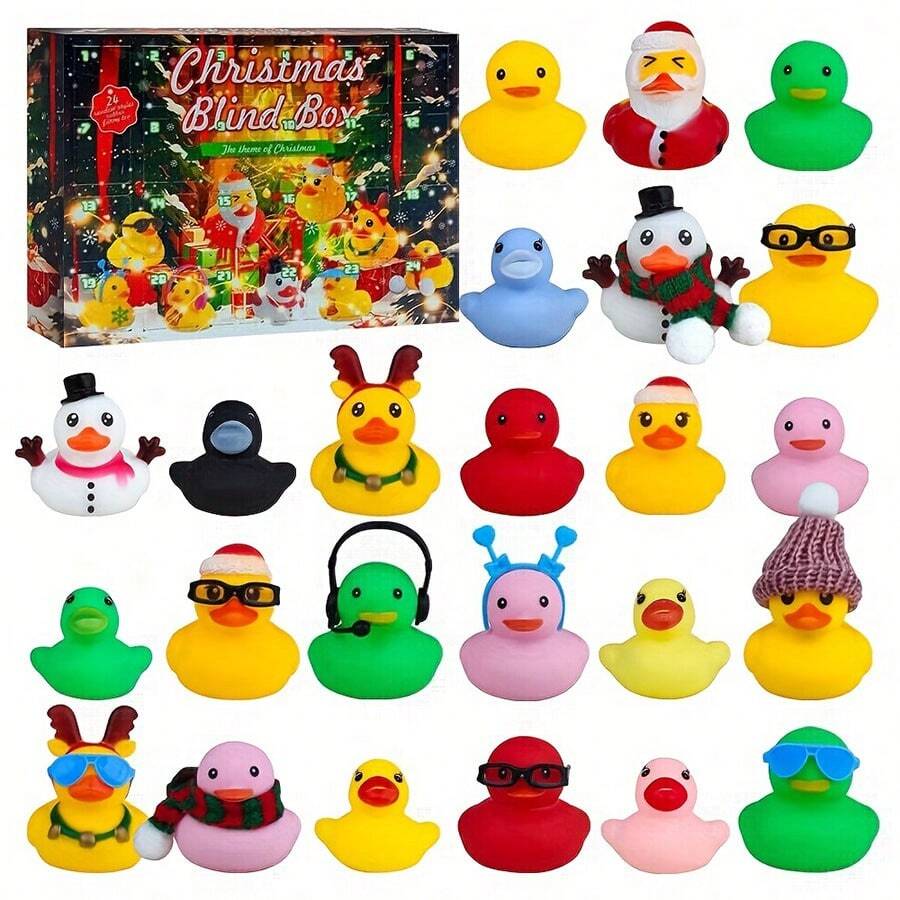 2024 Christmas Countdown Calendar, 24 Rubber Duck Collectibles, Holiday ...