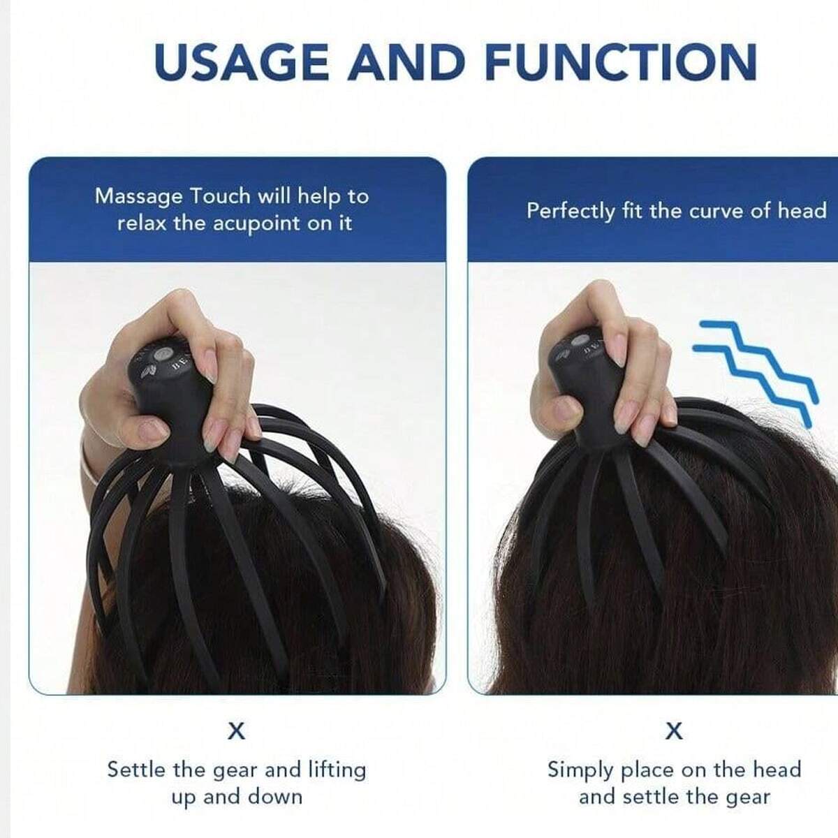 Electric Octopus Claw Scalp Massager, Hands-Free Head Scratching Device ...