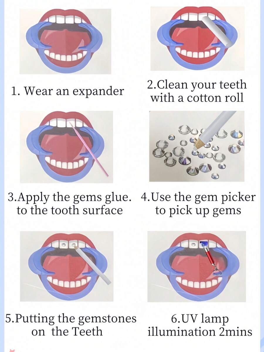 150pcs Self-Adhesive Ultra-Shiny Tooth Jewelry Kit With Tools, Easy To ...