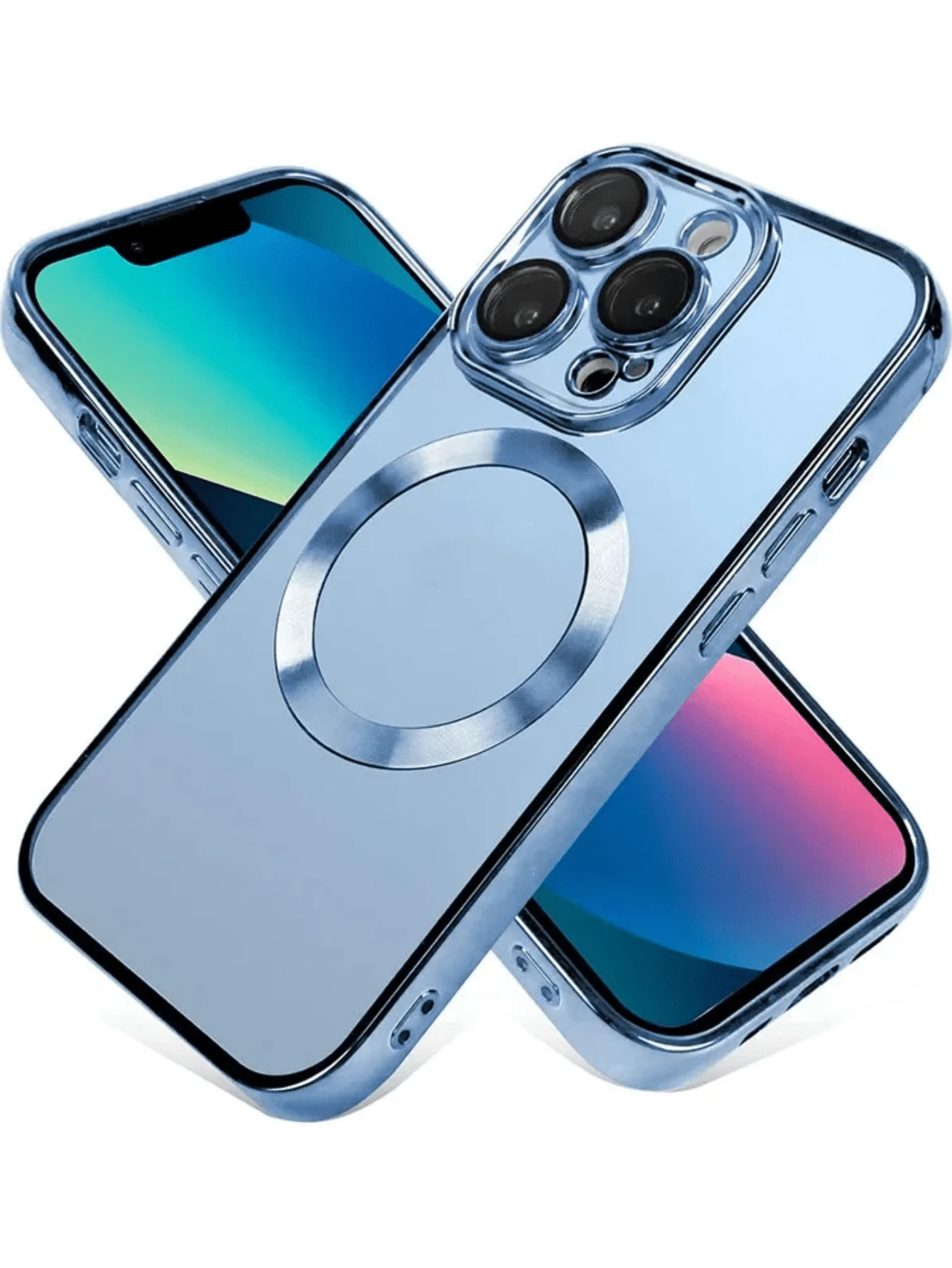 1pc Minimalist Plating Clear Wireless Charge Phone Case Compatible With ...