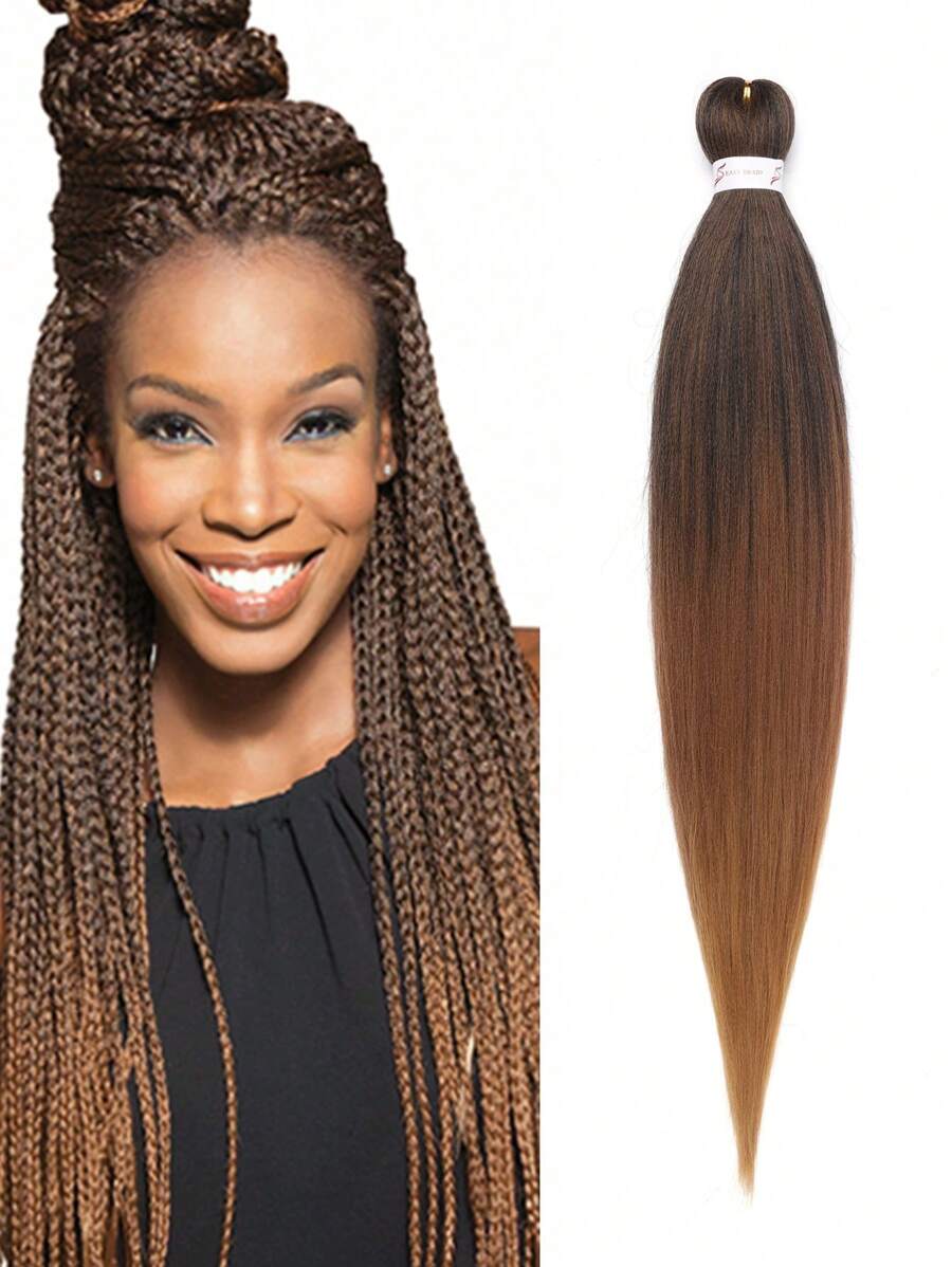 Extensión de cabello trenzado con pre-estiramiento, pelo sintético Yaki ...
