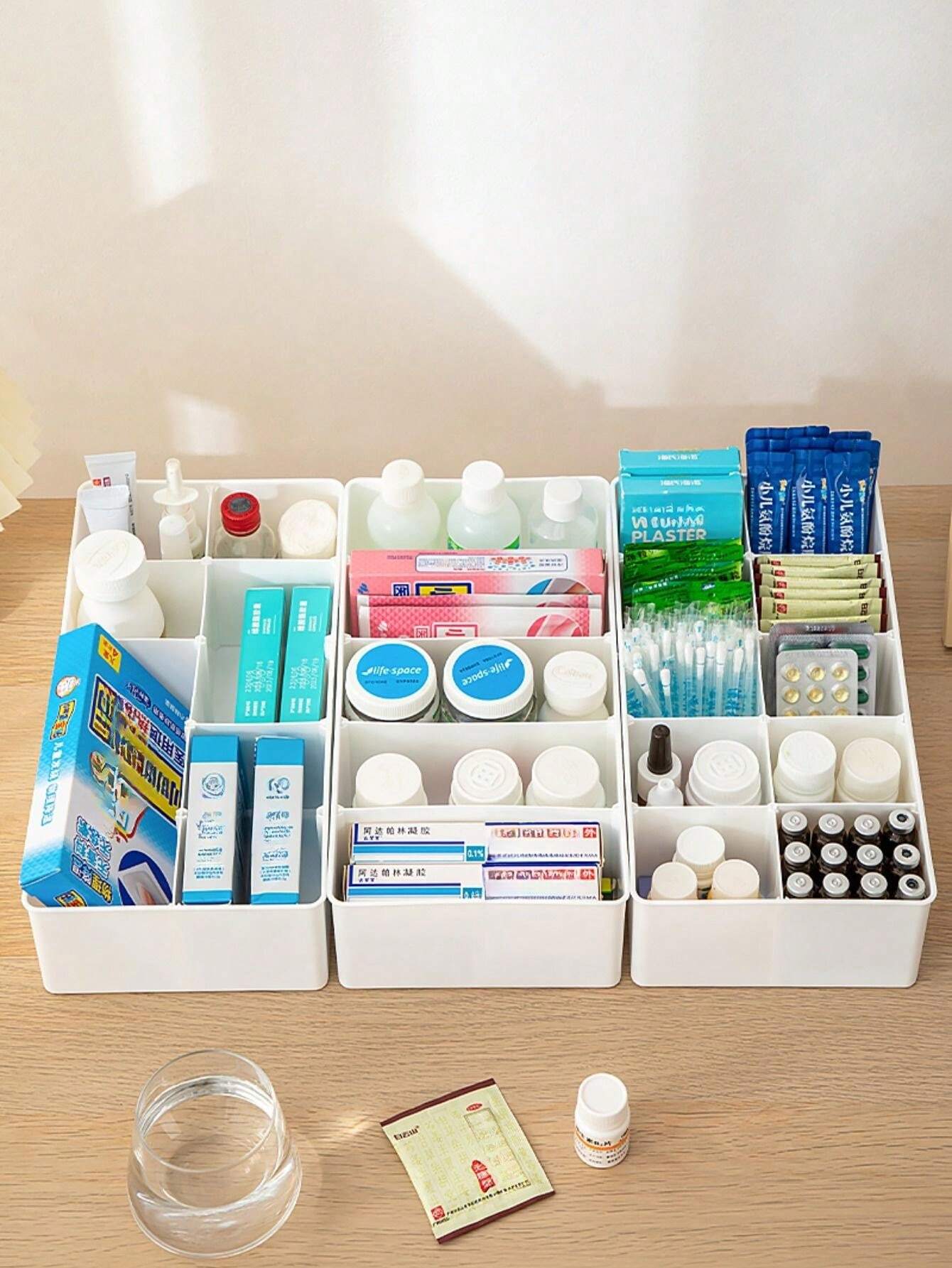 1 Pieza, Caja de almacenamiento de escritorio de plástico blanco con ...