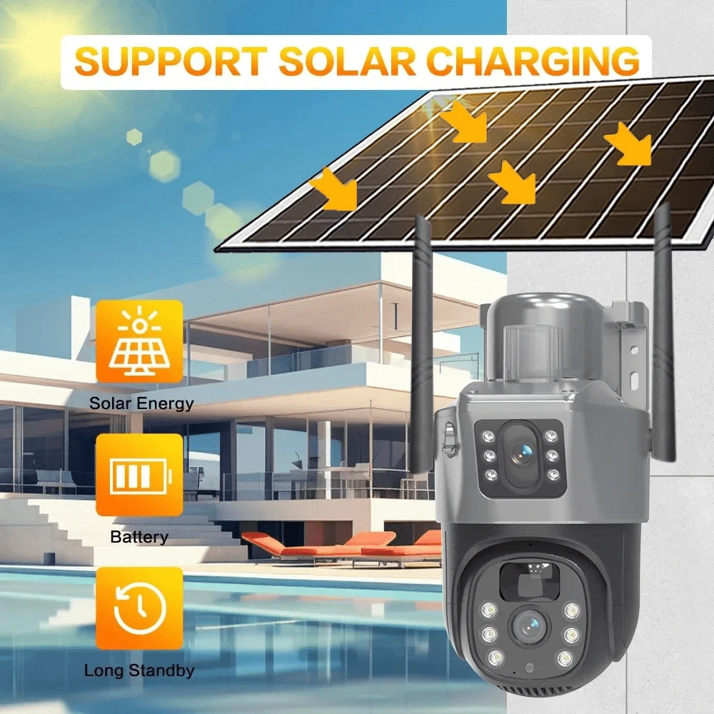 10X ZOOM 8MP HD Night Vision Solar Camera WIFI 2.4G Outdoor IP Wireless ...