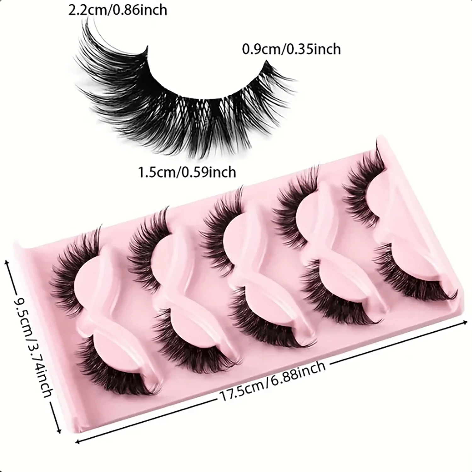 5 Pairs Cat Eye False Lashes - Hypoallergenic, Natural Long Lashes With ...