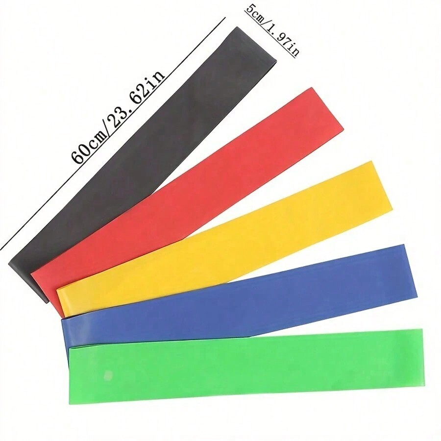 Tpe Elastic Resistance Band Set, Suitable For Yoga And Fitness, With 5 ...