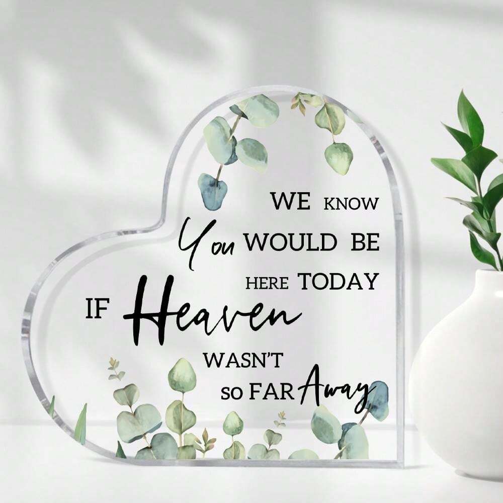 1 pieza, Señal acrílica en forma de corazón "En Recuerdo Amoroso de un ...