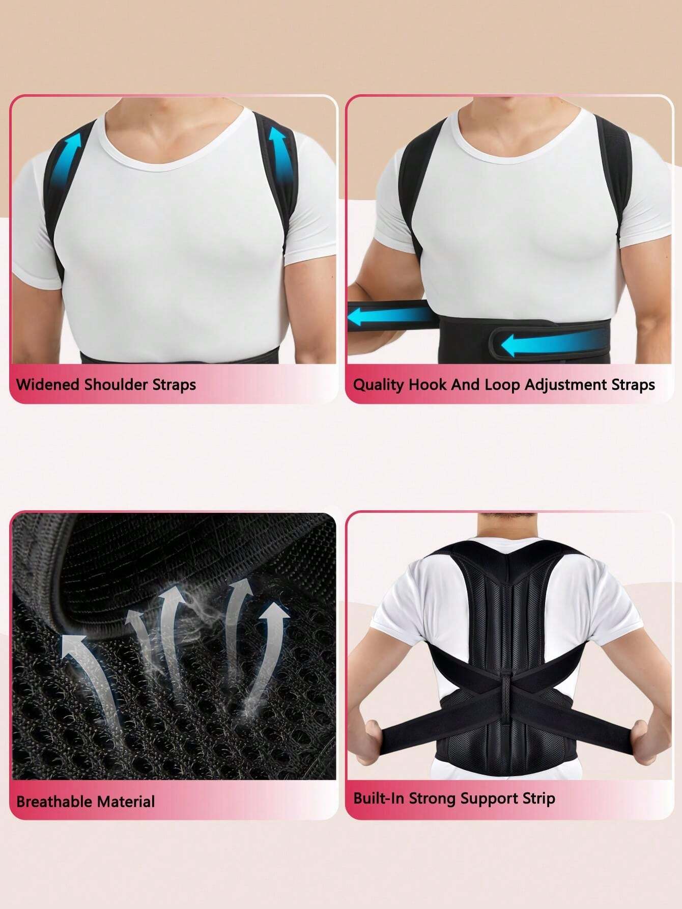 Back Brace Posture Corrector For Women And Men, Back Lumbar Support ...
