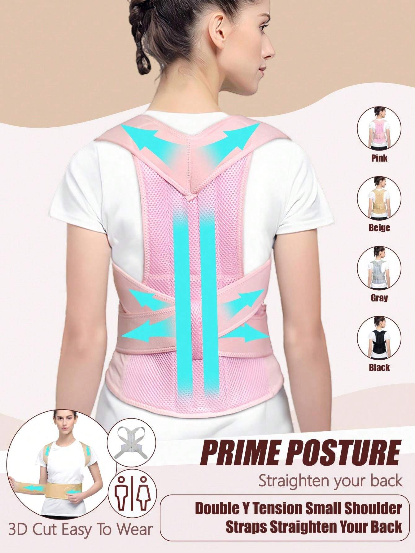Back Brace Posture Corrector For Women And Men, Back Lumbar Support ...