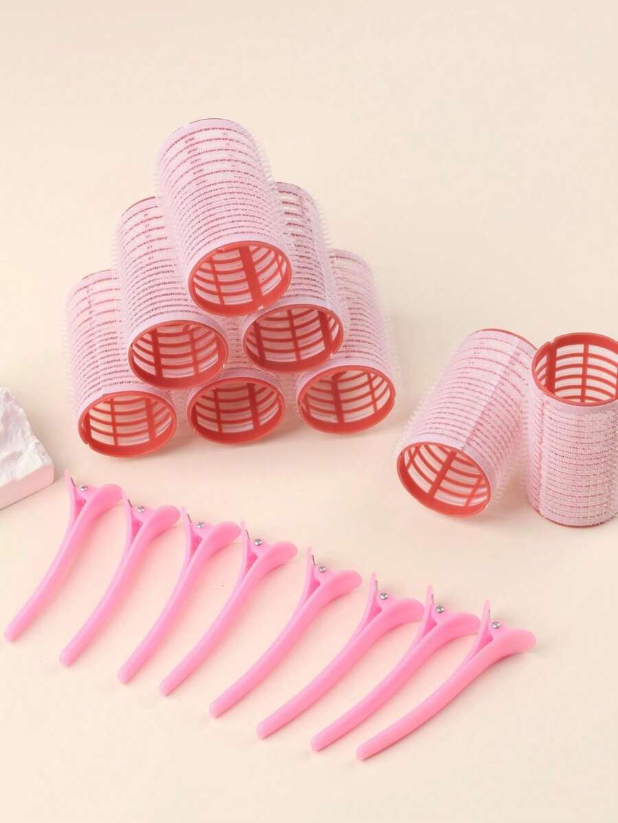 Set di 16 bigodini autoadesivi con 8 bigodini e 8 fermagli per capelli - ideale per creare ...