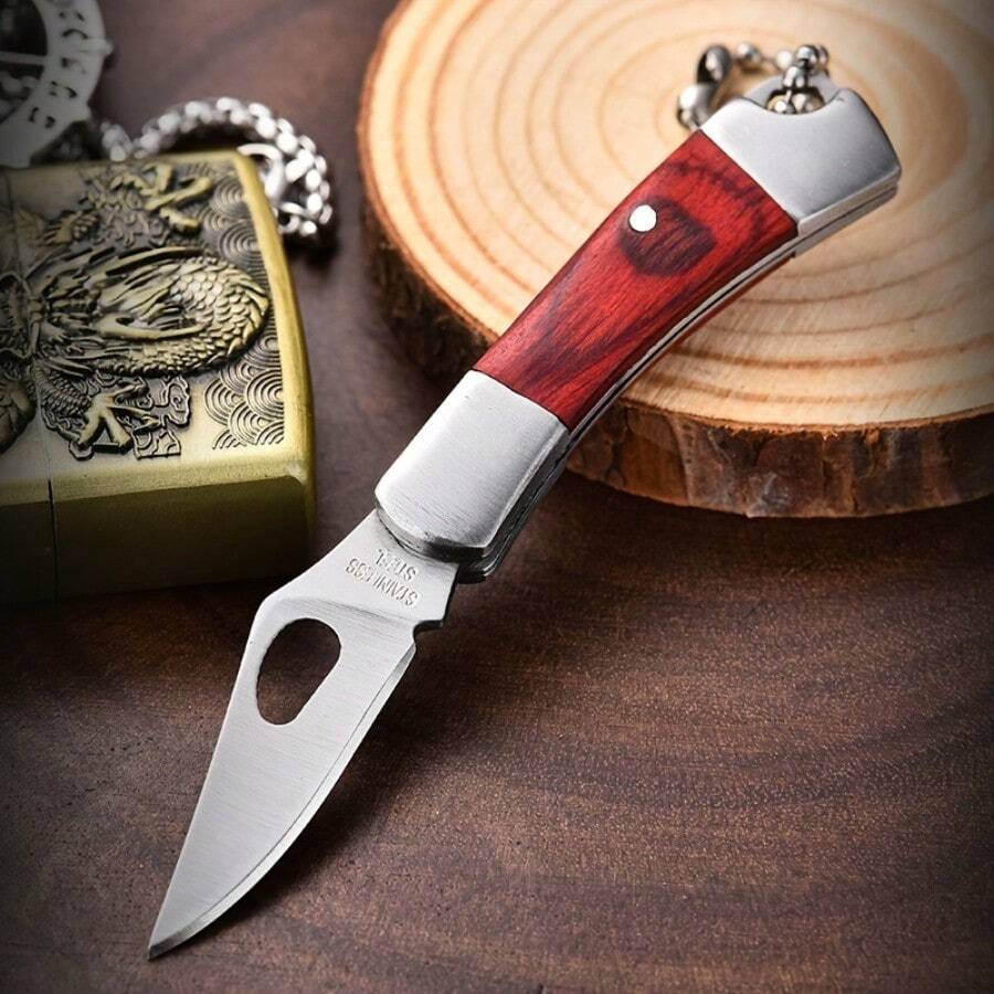 Mini couteau de poche pliant multifonction avec porte-clés, couteau ...