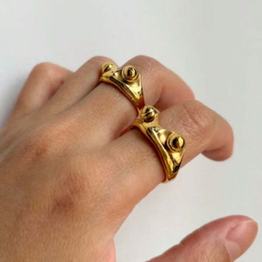 Handmade Gold Frog Ring Unique Animal Inspired Gold Filled Ring For ...
