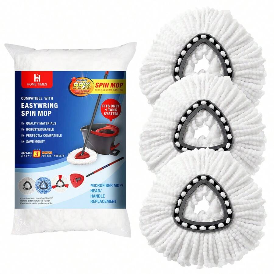 HOME TIMES 3pcs Mop Replacement Heads Compatible With O-Cedar/Viled ...