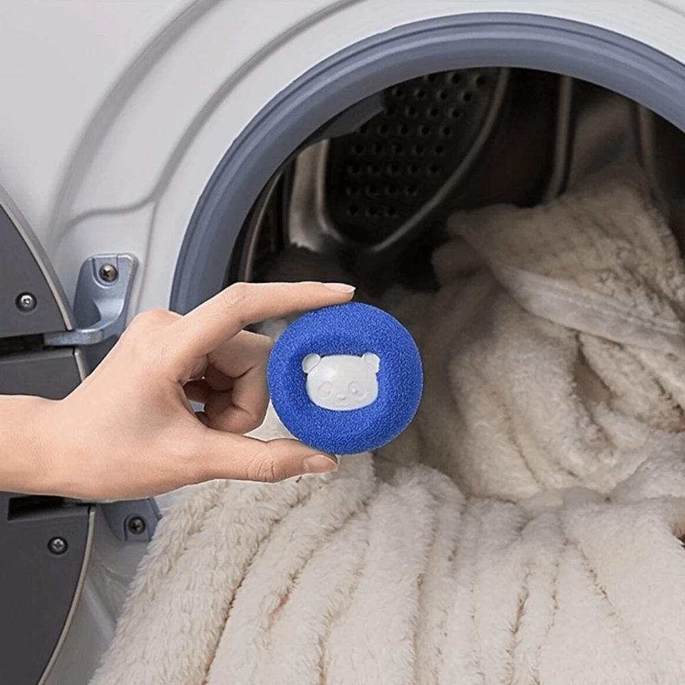 2/4/6pcs Fluffy Laundry Balls - Anti-Tangle, Pet Hair Remover, Clothes ...
