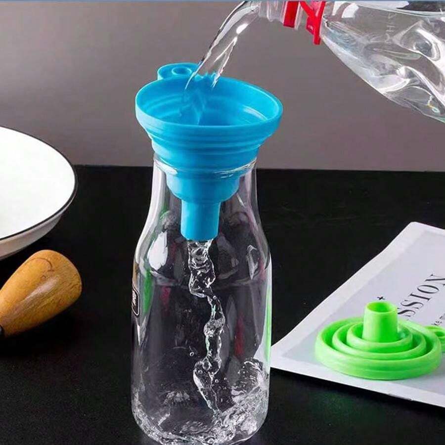 Mini Telescopic Funnel, Large Diameter Silicone Drink Funnel, Portable ...