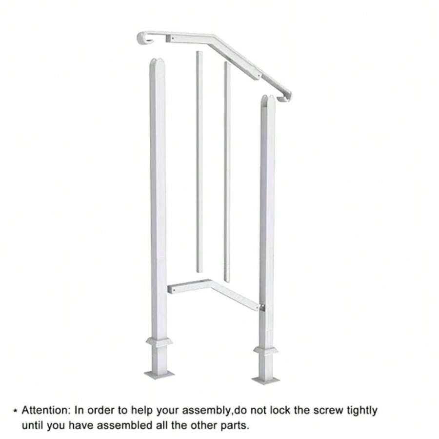 Outdoor Step Handrail, Single-Step Iron Handrail With Installation Kit ...