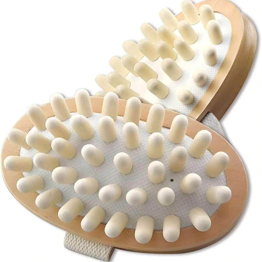 2 Packs Natural Wooden Anti Cellulite Massager Wood Hand-Held Massager ...