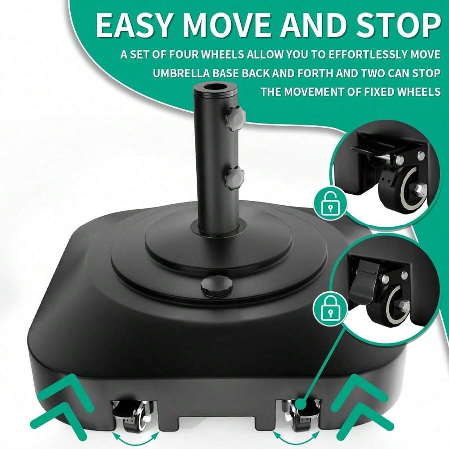 Base With Wheels, Base Heavy Duty 100lb Windproof, Fillable Base Mobile ...