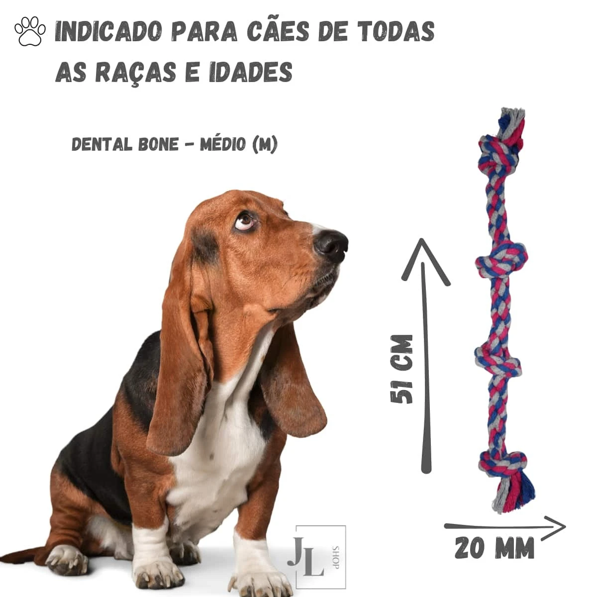 Dental Bone Rope Chew Toy Large 4 Knot Wire For Dogs | SHEIN USA