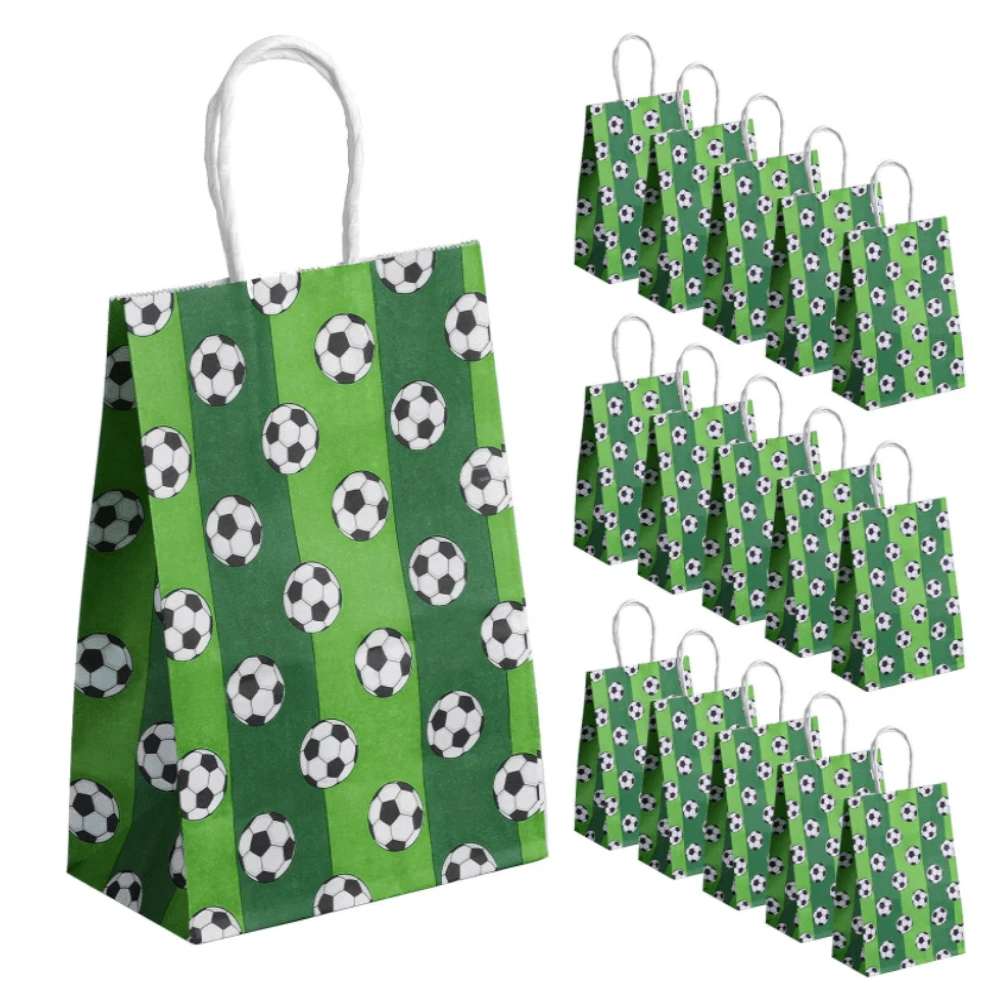 12/16pcs/Set 21*15*8cm Football Party Gift Paper Bag, Football Theme ...