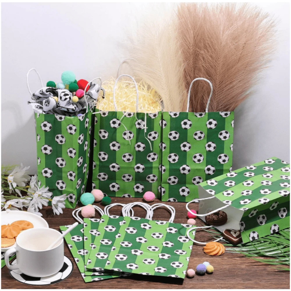 12/16pcs/Set 21*15*8cm Football Party Gift Paper Bag, Football Theme ...