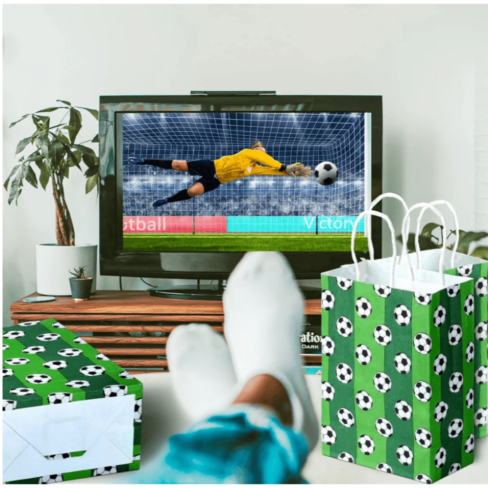12/16pcs/Set 21*15*8cm Football Party Gift Paper Bag, Football Theme ...