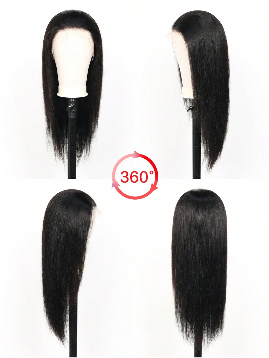 Perruque à front de dentelle en cheveux humains 13x4, perruque frontale transparente en dentelle ...