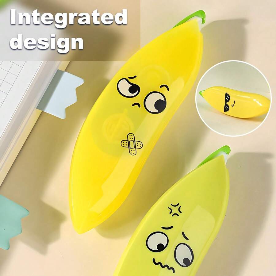 Cute White Out Tape & Banana Style Correction Tape, Double Sided Tape ...