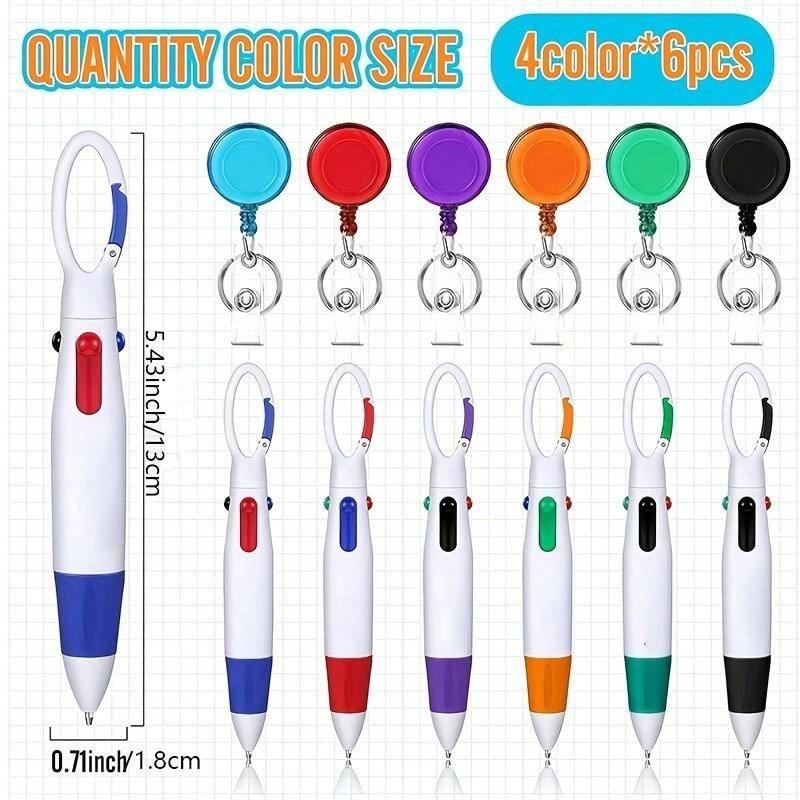 6-Pack Of Retractable Medium Point Shuttle Pens - Ultra-Lightweight ...