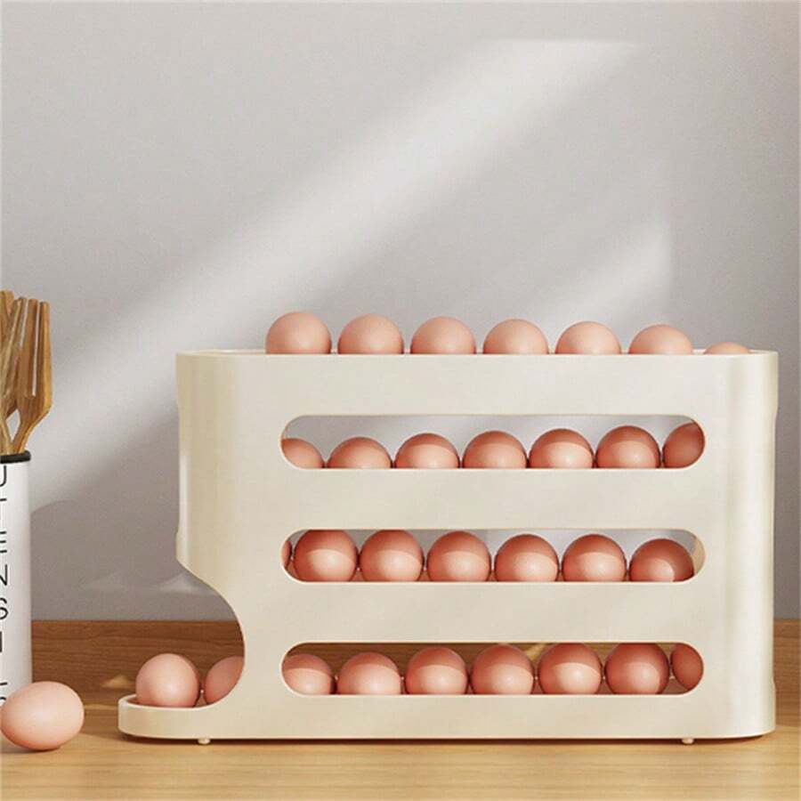 Slide Egg Storage Box 4-Layer Ladder Style Egg Box Storage Refrigerator ...