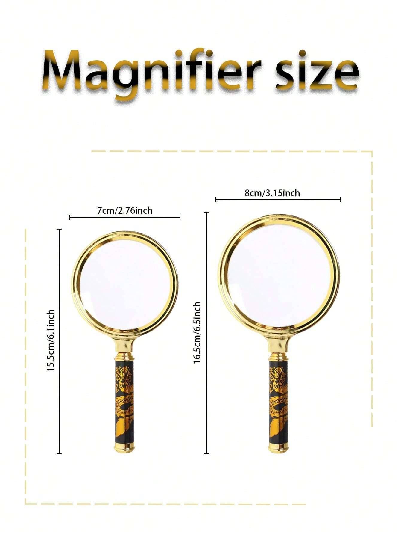 Premium Dragon Shaped Handheld Magnifier, Detachable Dragon Handle ...
