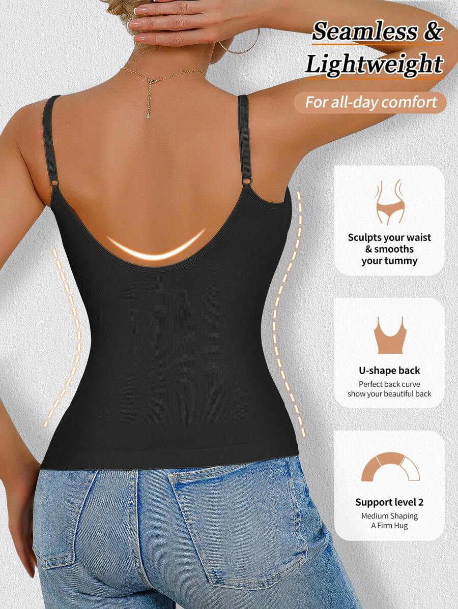 Women Seamless Shaping Top, Sexy Deep V-Neck, Bodycon, Backless, Waist ...