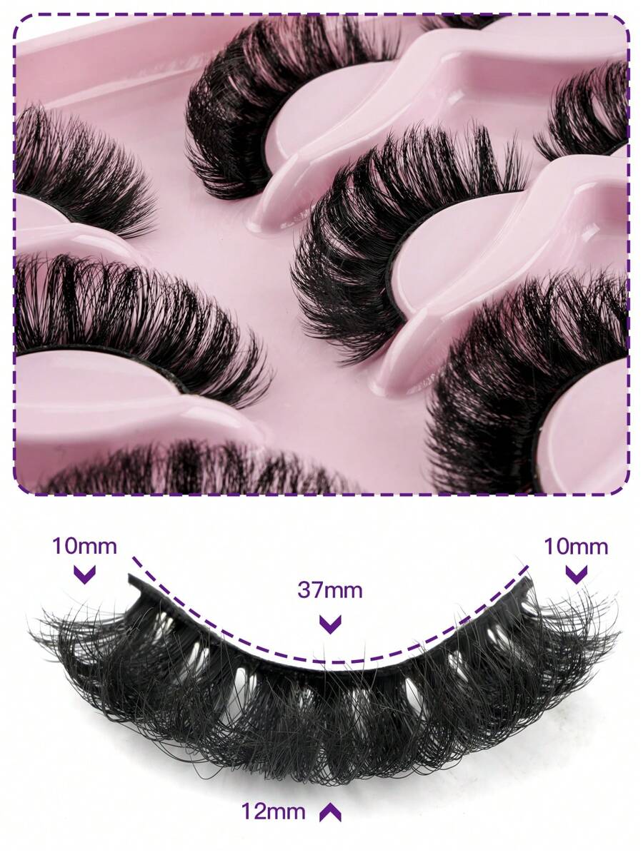 10 Pairs Thick Curly Multi-Layer False Lashes With 1 Lash Brush ...