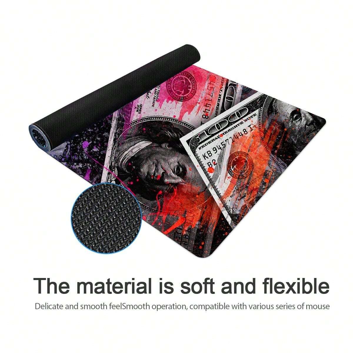 Paint Dollar Gaming Mouse Pad, Large Desk Mat, Keyboard Pad, Locked ...