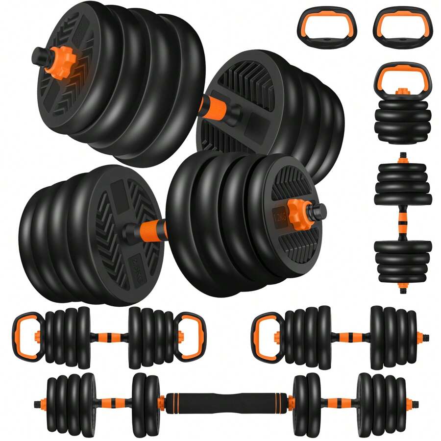 20lbs 4 In 1 Adjustable Dumbbell Set With Connecting Rod Used As ...