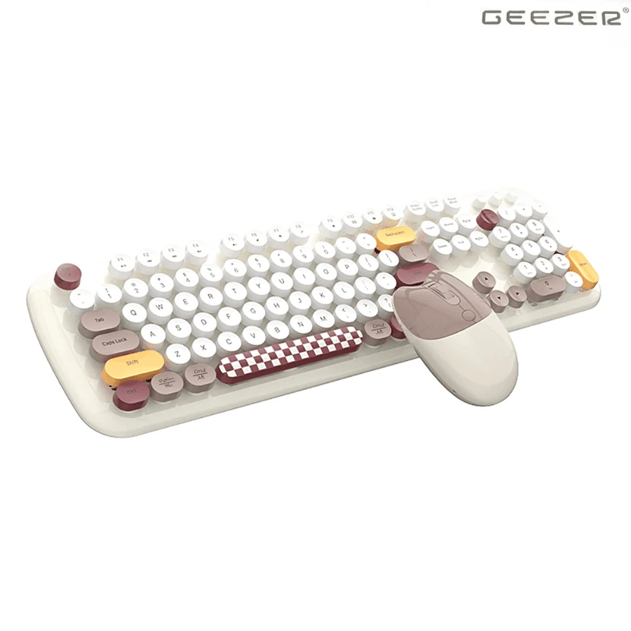 Geezer Jomaa Ergonomic 2 4g Wireless Keyboard Set Wireless Keyboard And Mouse Combo Retro