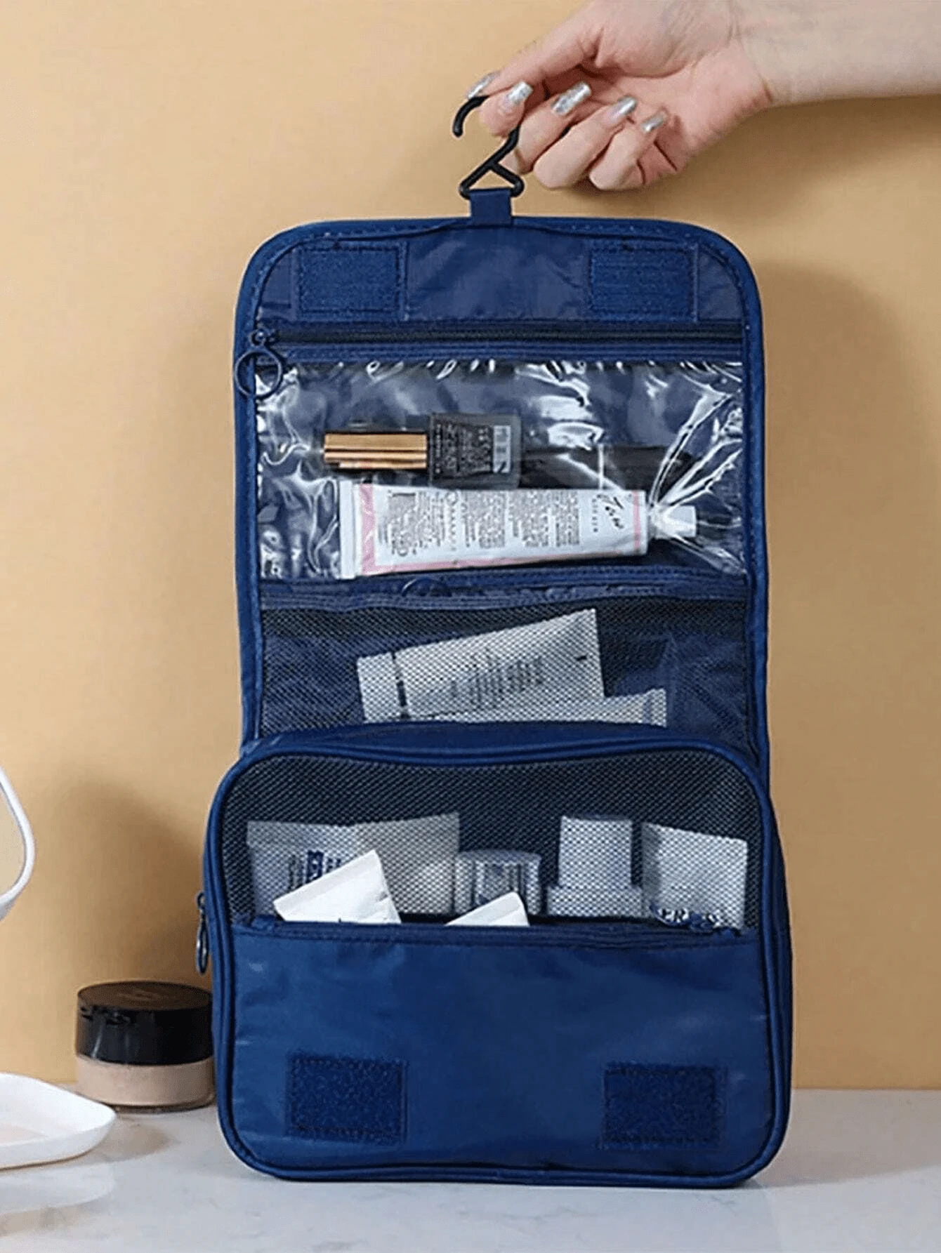 1pc Multi-Functional Hanging Makeup Bag, Large Capacity Storage Bag ...