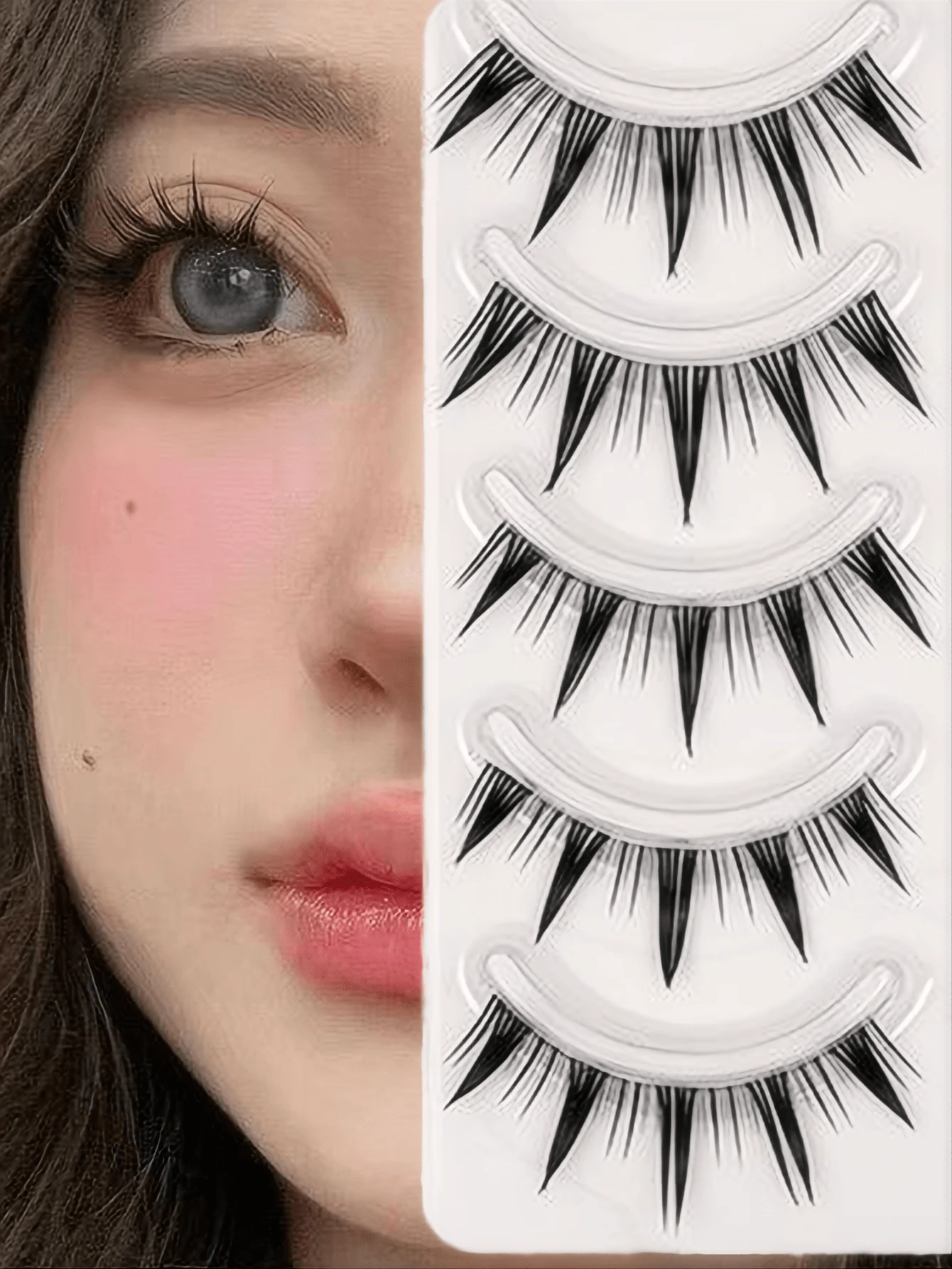 1 Box 5 Pairs, Soft Thick Tailed Camellia Cartoon Eyelashes, Suitable ...