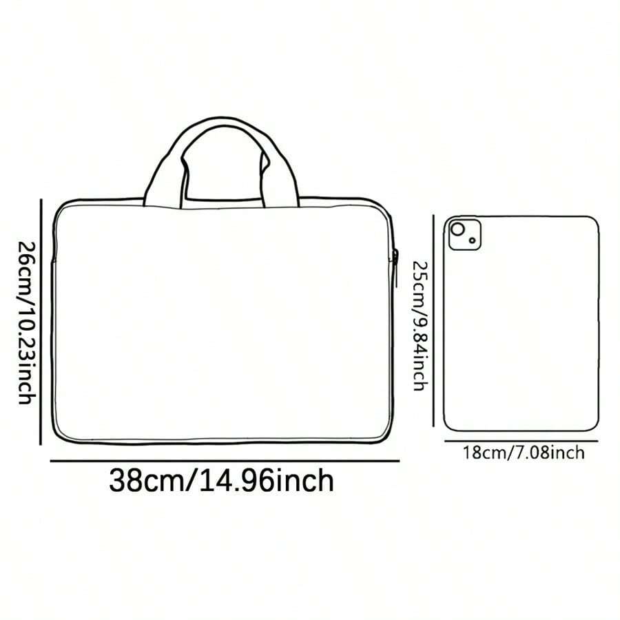 Letter Pattern Printed Laptop Bag Computer Cloth Cover Accessories Soft ...