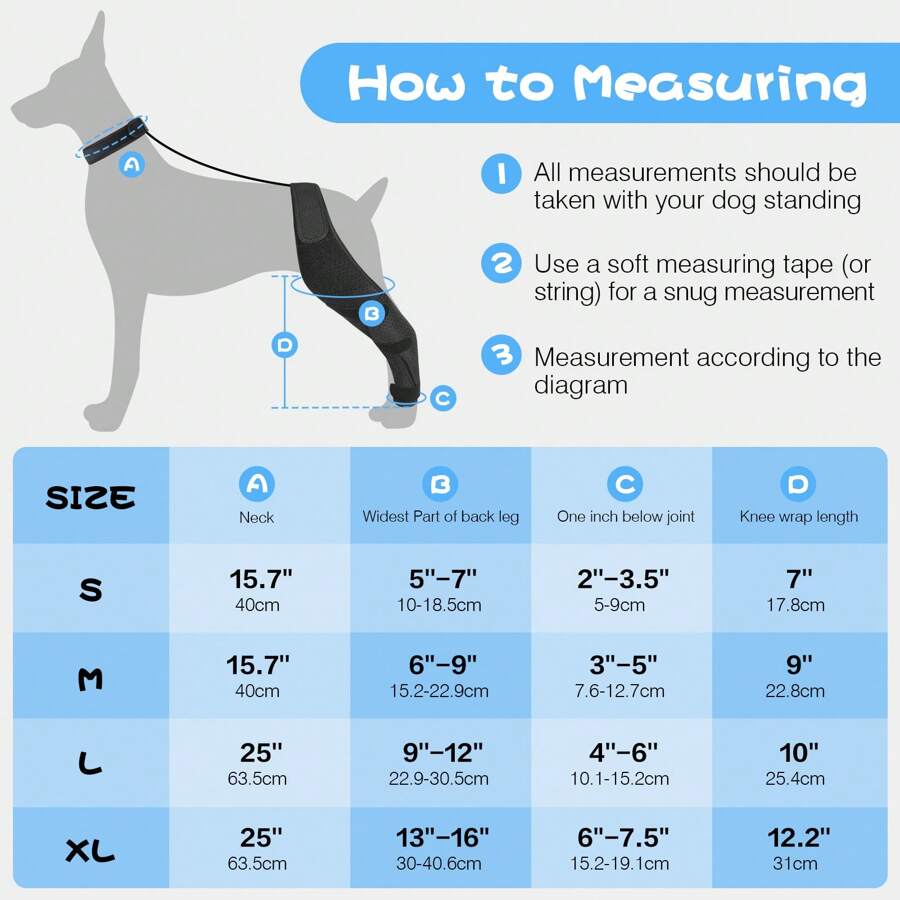 Dog Knee Brace For Rear Leg, Support For Dog ACL CCL Cruciate Ligament ...