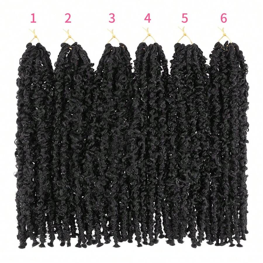 12 pulgadas Cabello Crochet de Locs de Mariposa 1-6 Paquetes Cabello ...