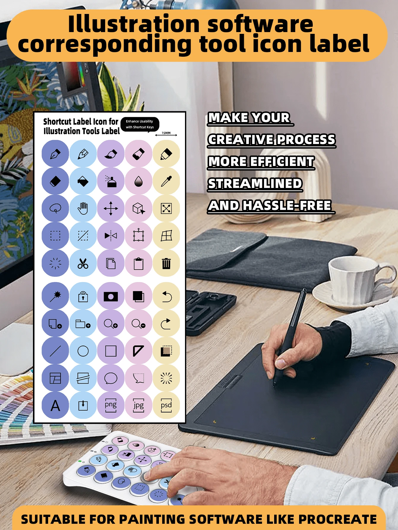 0.6inch (15mm) Quick Labels Icon Stickers Utility Labels Digit Keypad ...