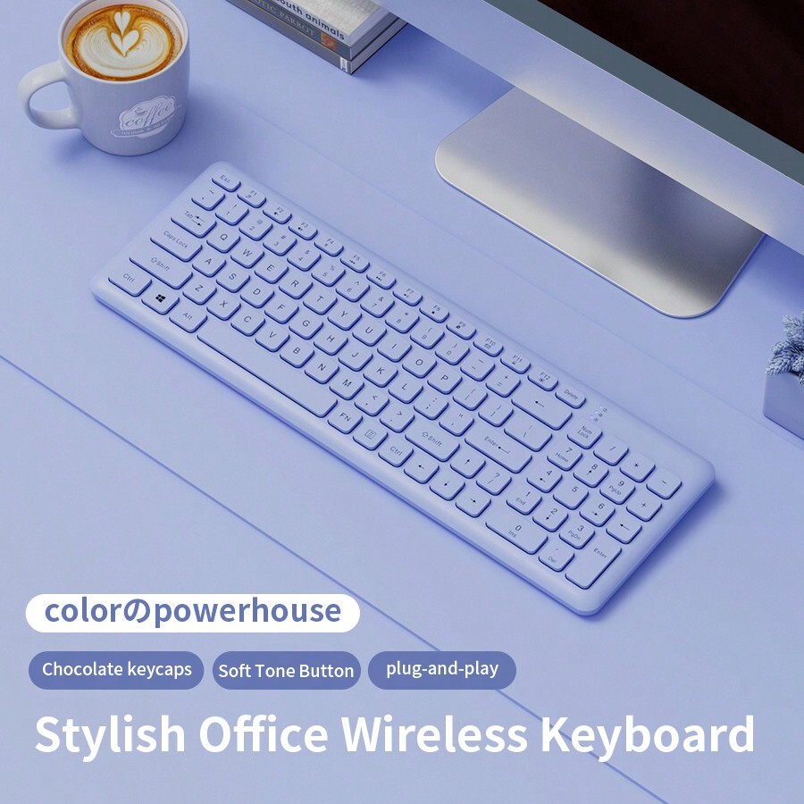 Women's Office Wireless Keyboard Mute Computer High Value Purple ...