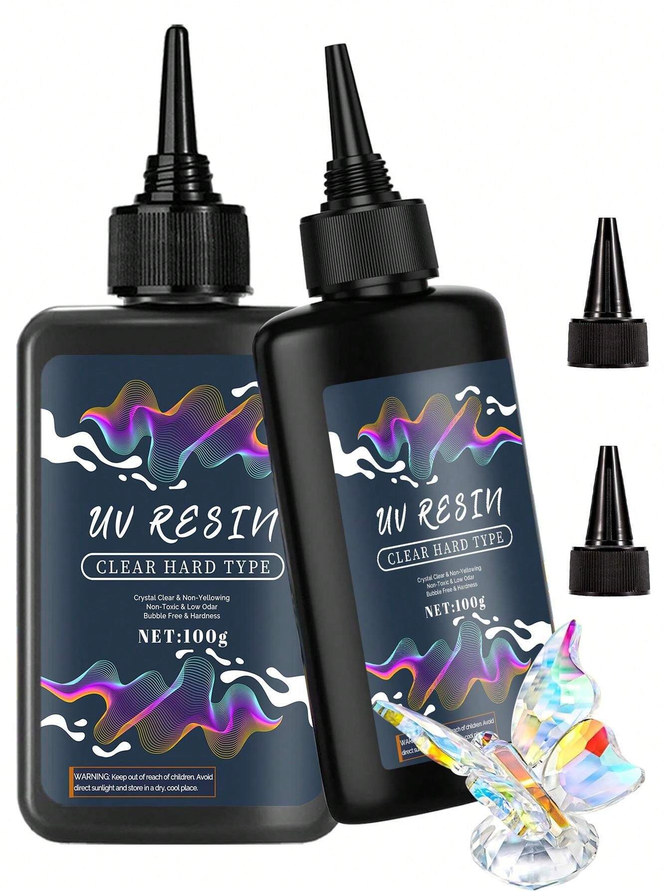 UV Resin Kit With UV Light - 200g Upgraded Hard Type Crystal Clear UV Resin Kit, UV Resin With ...