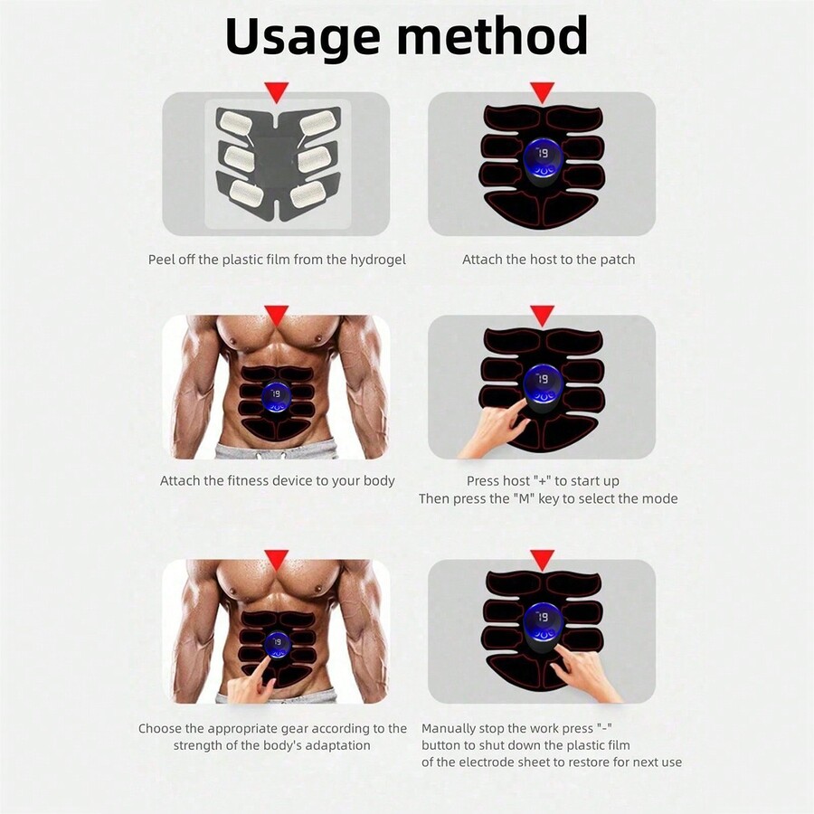 EMS Abdominal Muscle Stimulator Fitness ABS Arm Training Patches Muscle ...