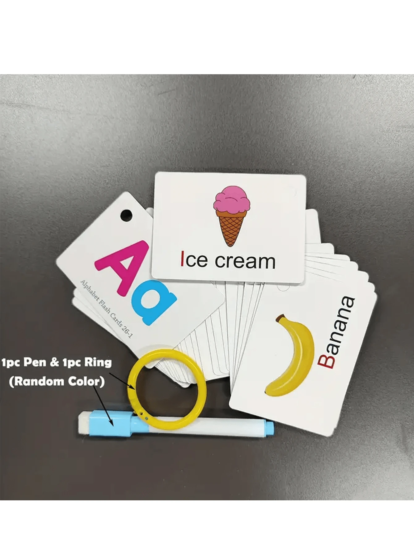 Early Childhood English Alphabet Flash Cards, Cartoon Learning Erasable ...