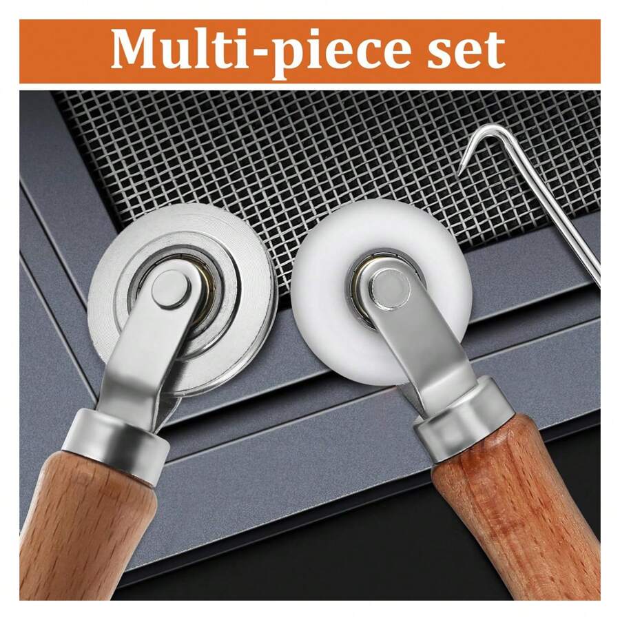 Windows Screen Repair Kit - Charcoal Fiberglass Mesh, Rolling Tool ...