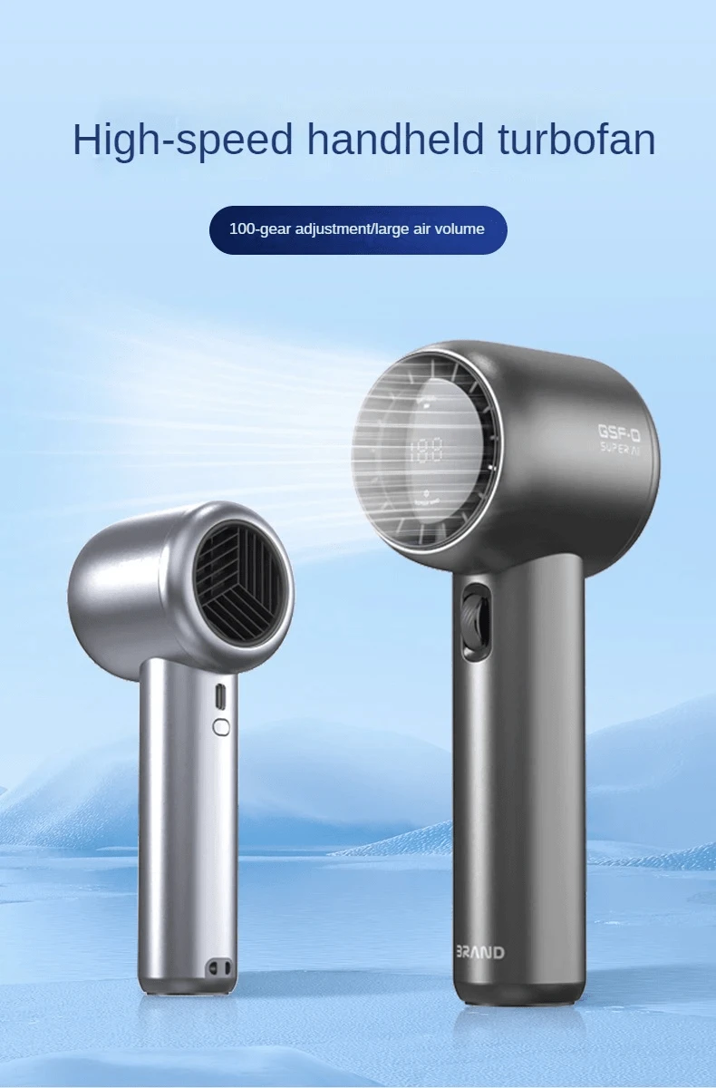 200 Wind Speeds Adjustable High-Speed Portable Handheld Turbofan USB ...
