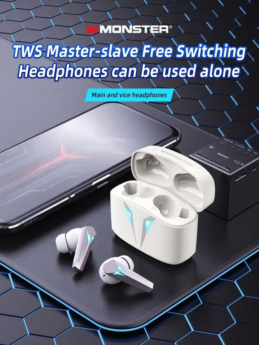 Auriculares Bluetooth Monster XKT06, estilo de media oreja con ...