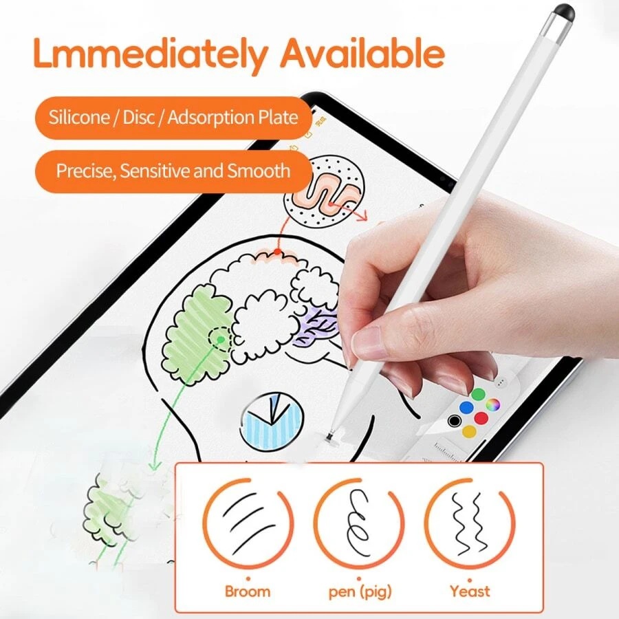 Universal 2 In 1 Stylus Pen Touch Screen Capacitive Pen IOS Android ...